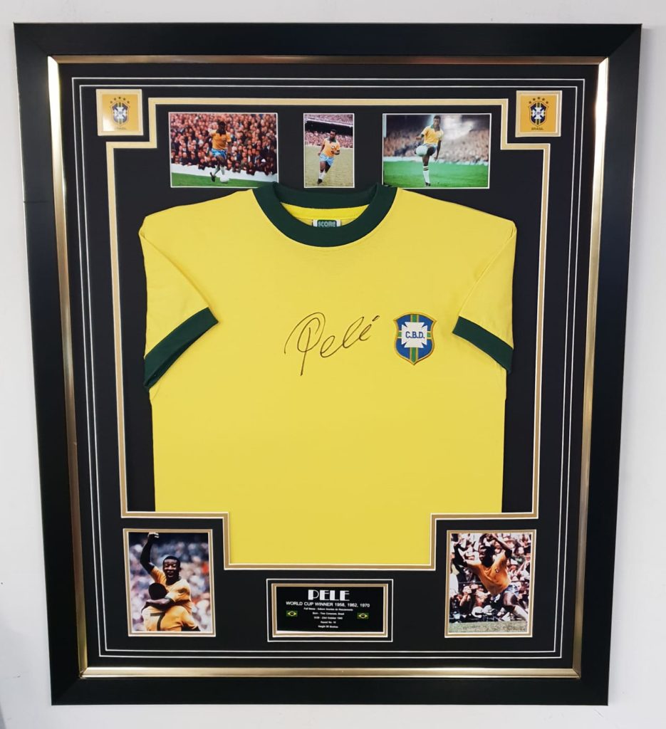 Pele Signed Brazil Retro Football Shirt Framed – Experience Epic