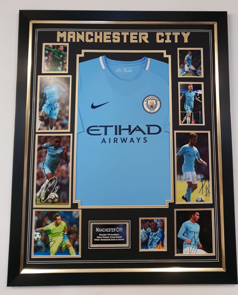 Manchester City FC Team Signatures on Football Shirt Framed ...