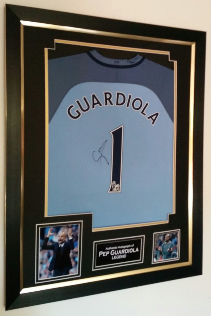 Pep Guardiola Manchester City Signed Football Shirt Framed – Experience ...