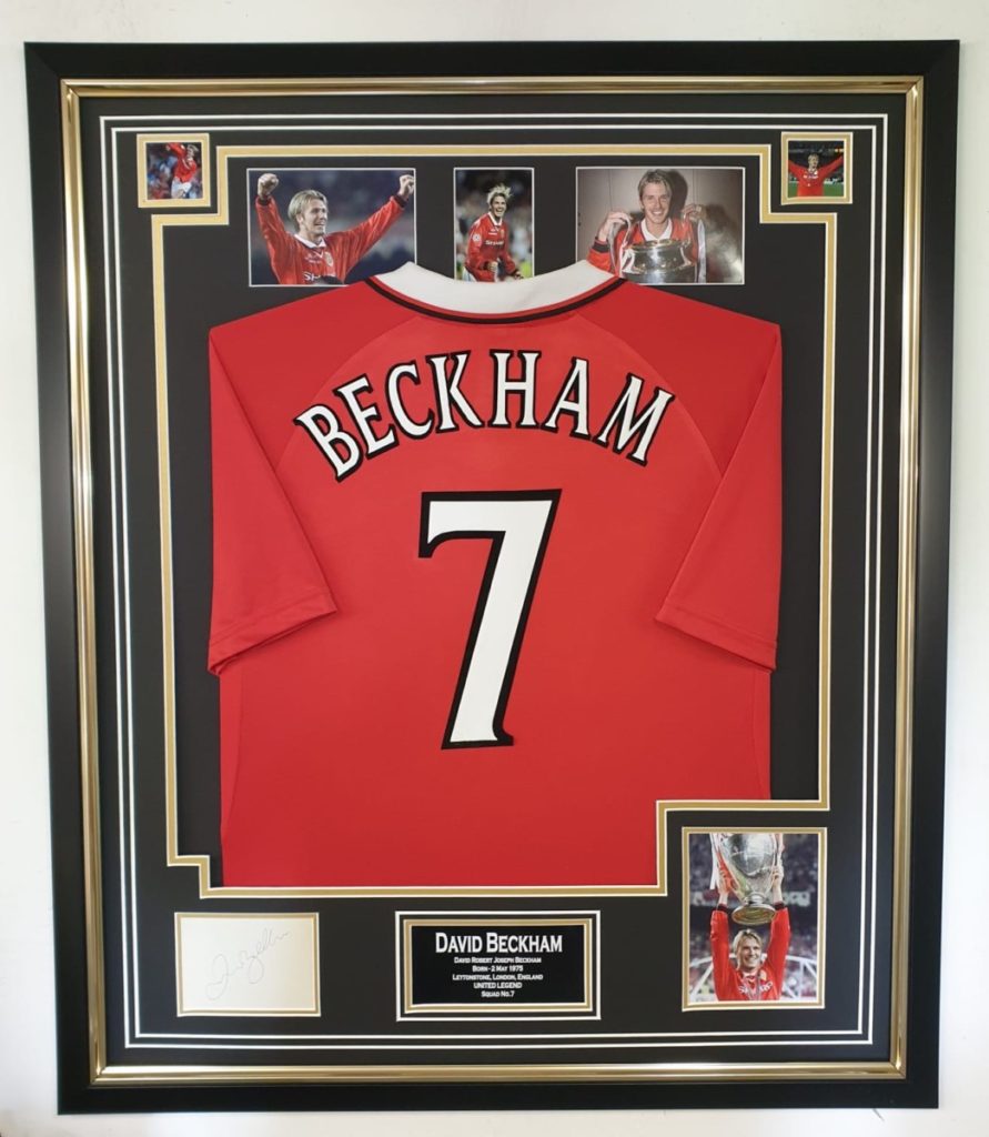 David Beckham signature with Framed Manchester Utd Shirt – Experience Epic