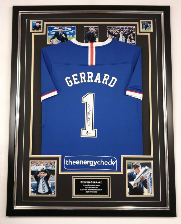 Steven Gerrard Signature on Rangers FC Shirt – Experience Epic
