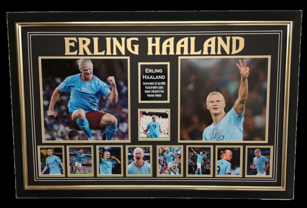 Erling Haaland Signed Photo Manchester City with Frame – Experience Epic